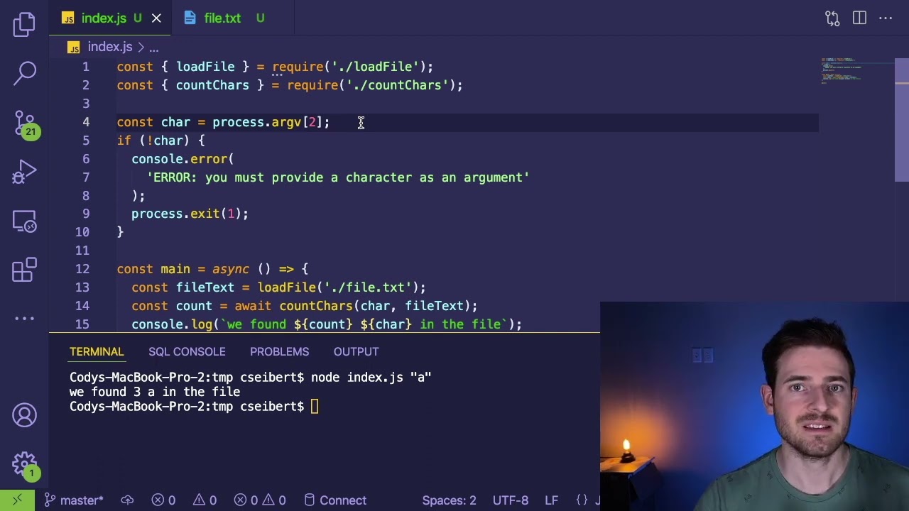 How to read command line arguments in Node