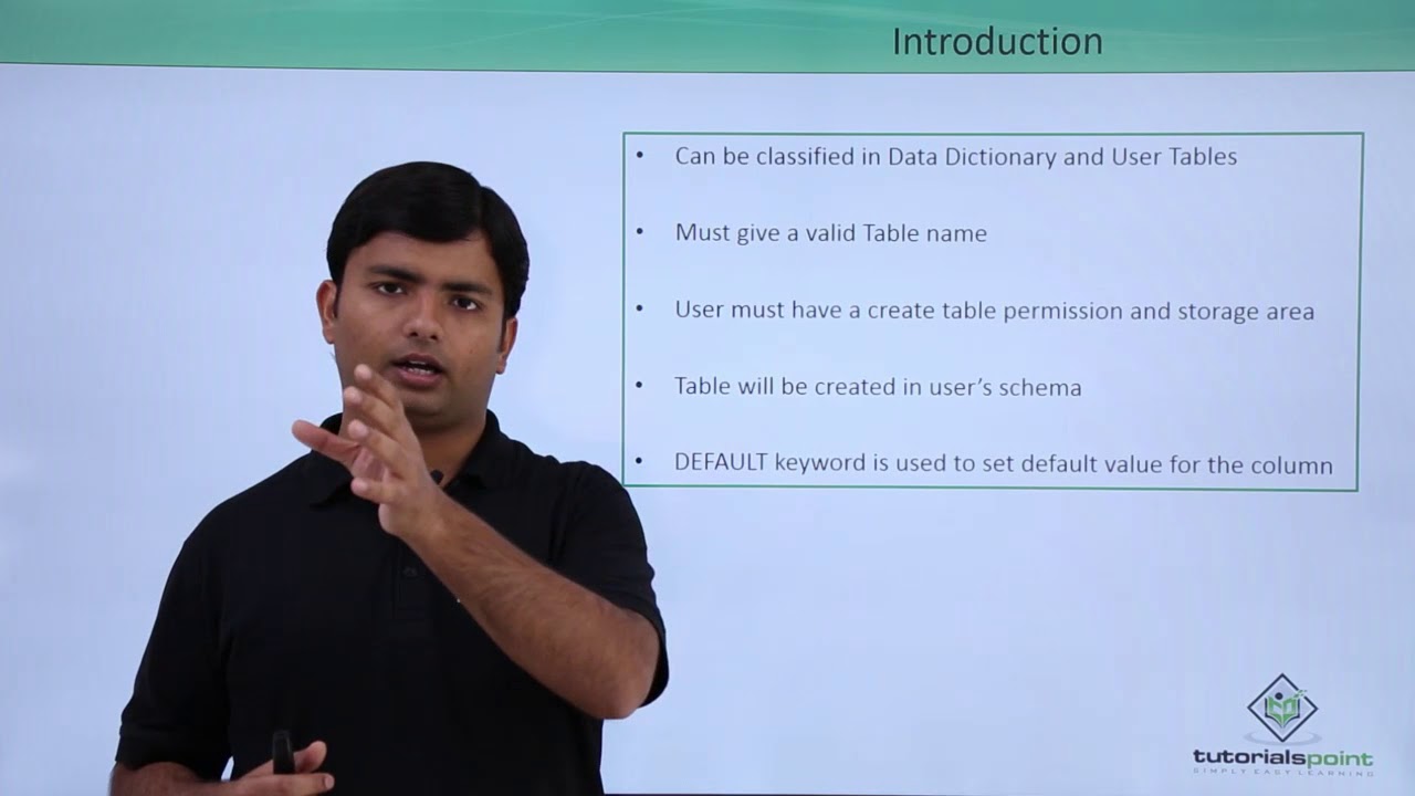 Oracle - SQL - Create Table