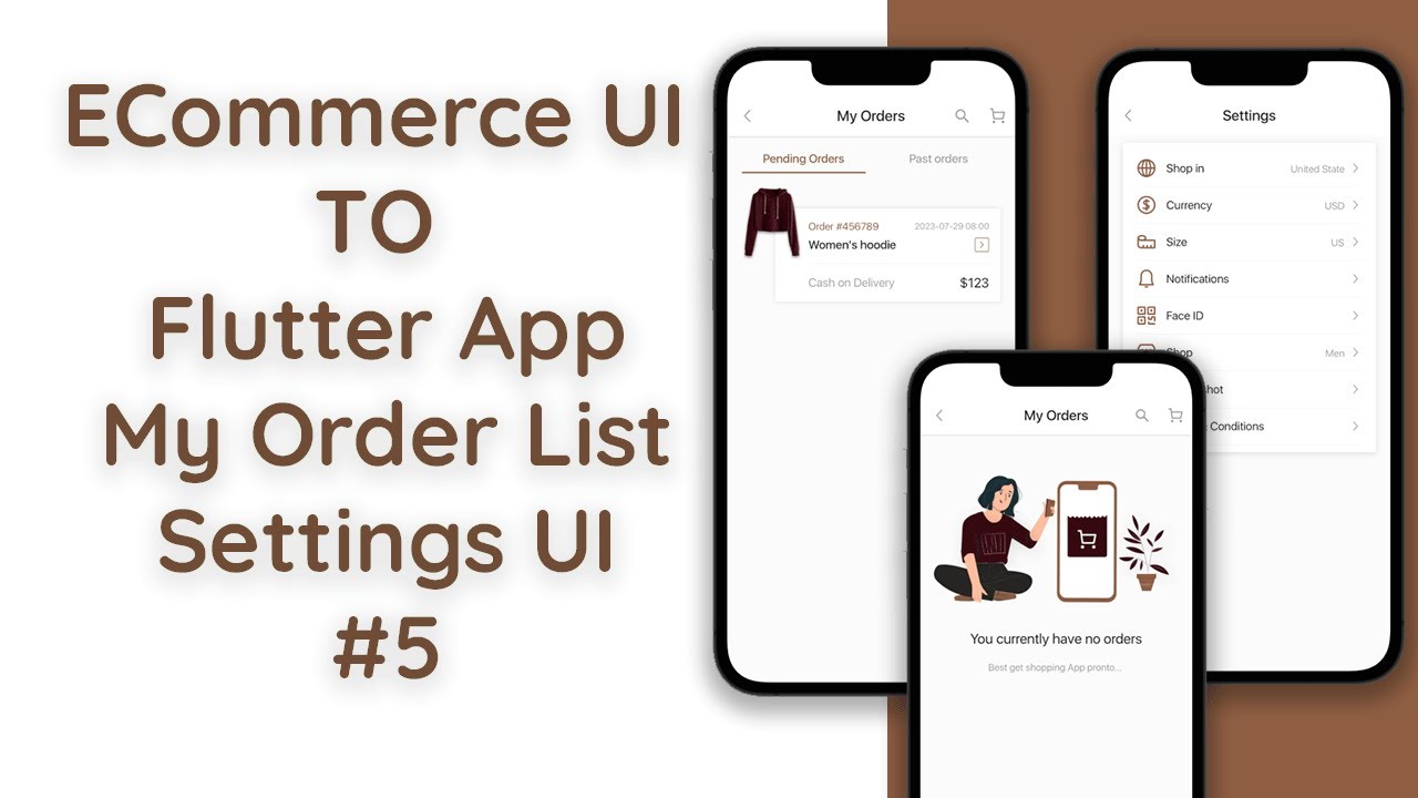 #5 Ebuy E-Commerce App | My Orders, Pending Orders & Settings | Flutter & Dart Tutorial [GitHub]