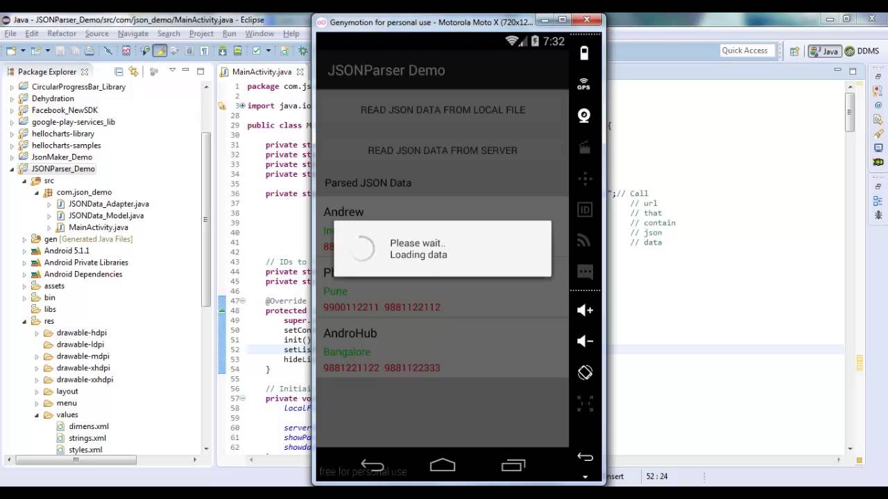 Android JSON Parser Demo
