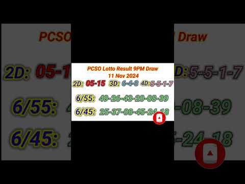 Lotto Result Today 9pm live draw November 11, 2024 Swertres Ez2 PCSO live result