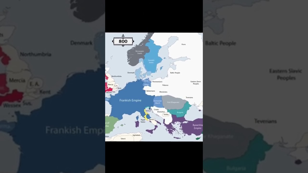 Map of Europe over the years 1 BC - 2022