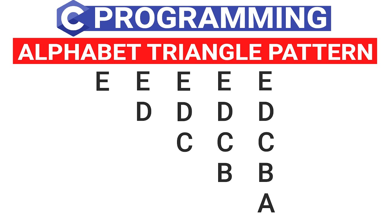 EASY way to Make Triangle Pattern in C Language | C Program to Display Triangle Using Alphabets