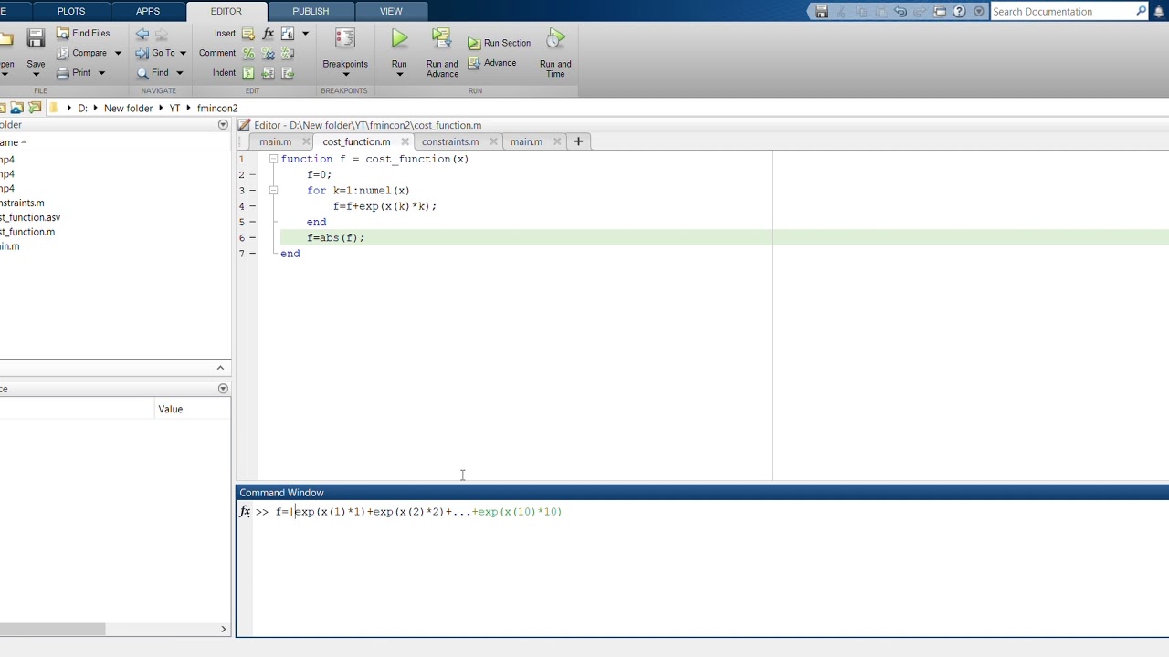MATLAB optimization using fmincon - Multi-variables | Part 3| fmincon| Optimization