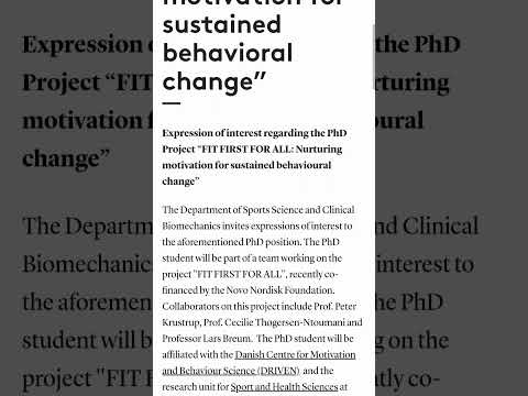 Expression of interest regarding the PhD Project “FIT FIRST FOR ALL: