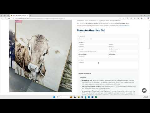 Absentee Bidding Walkthrough