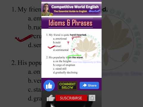 idioms and phrases తెలుగులో #englishgrammarforcompetitiveexam #idiomsandphrases #ssc_cgl #sscchsl