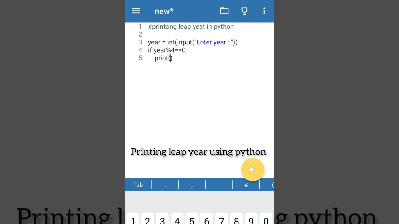 leap year program in python #pythoncode