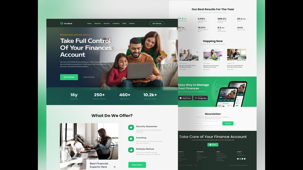 Banking Website Landing Page Design | UI UX Design | UI UX Case Study