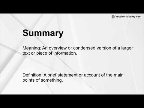 Summary Meaning