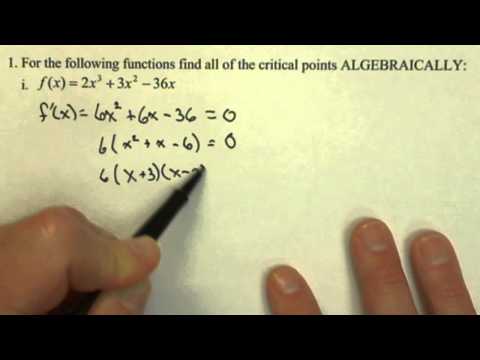 Finding Critical Points pt1 Calc1F 1
