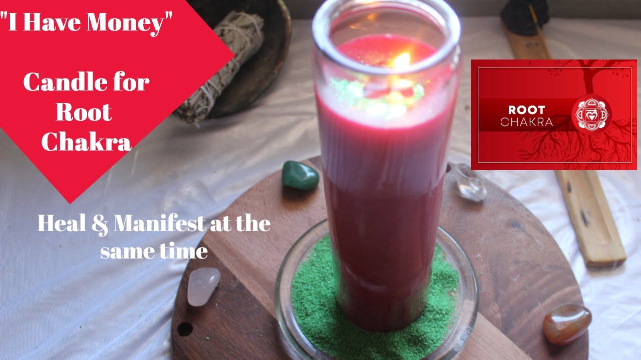 How to Make a Money Candle: Root Chakra Healing & Money Manifesting. Easy DIY Candle
