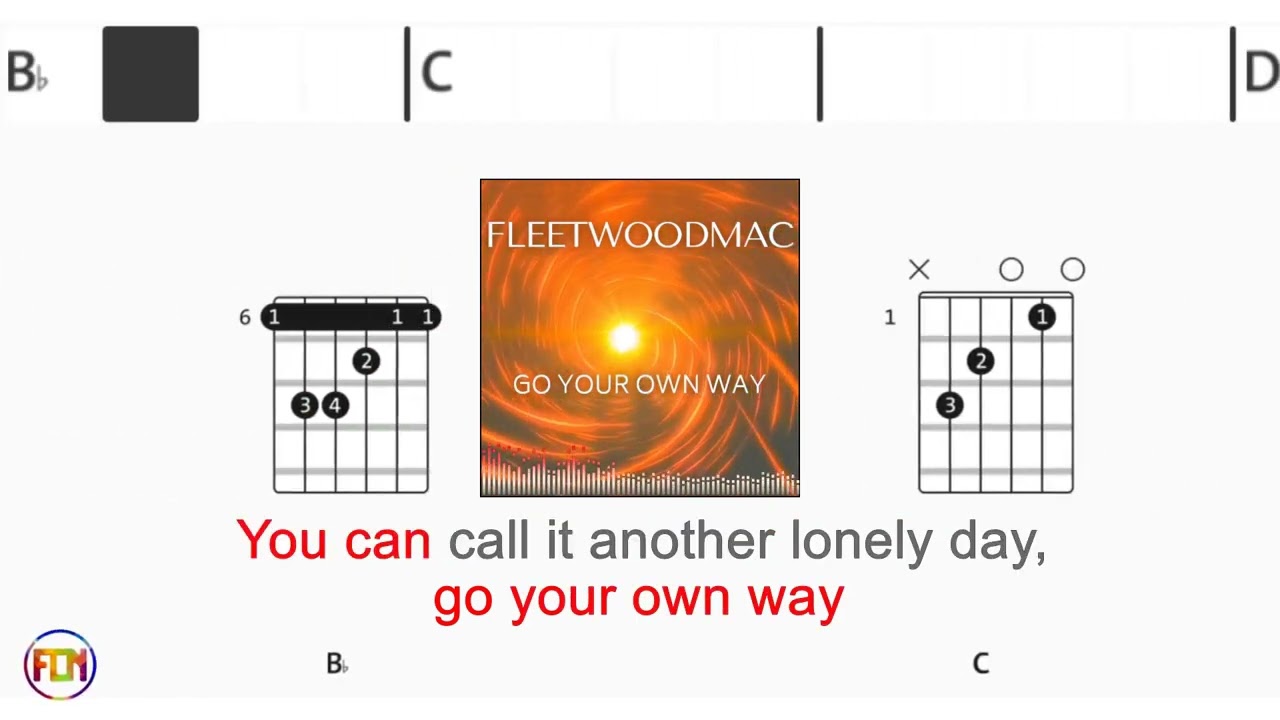 FLEETWOOD MAC Go Your Own Way FCN GUITAR CHORDS & LYRICS