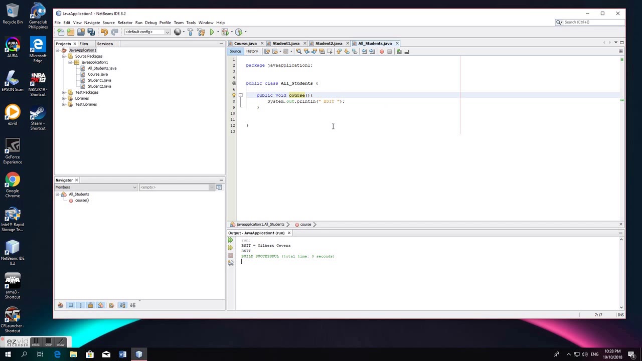 inheritance in JAVA TUTORIAL using netbeans ft. ezvid
