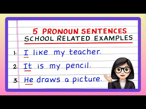 Five Pronoun Sentences | 5 Sentences with Pronouns | School Related Sentences | Updated Video