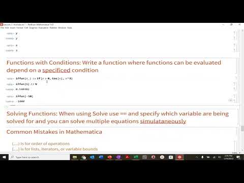 Mathematica Creating Functions and Conditional Functions in Mathematica