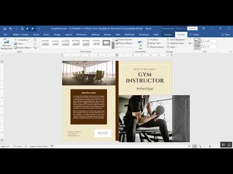 Editable & printable 6 x 9 book cover template for Word