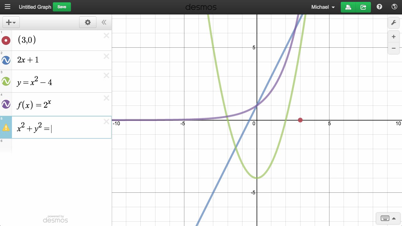 Learn Desmos: Sample Expressions