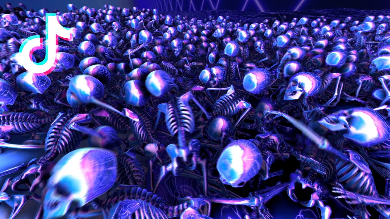 crowd of metal skeletons (4k) Tiktok Background/wallpaper
