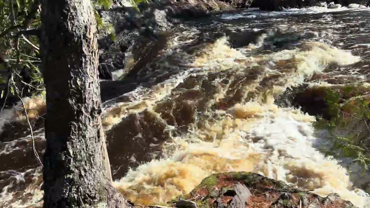 Wow the power of the Upper Falls at Big Manitou Falls 