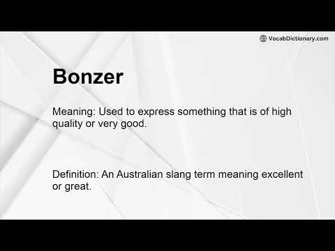 Bonzer Meaning