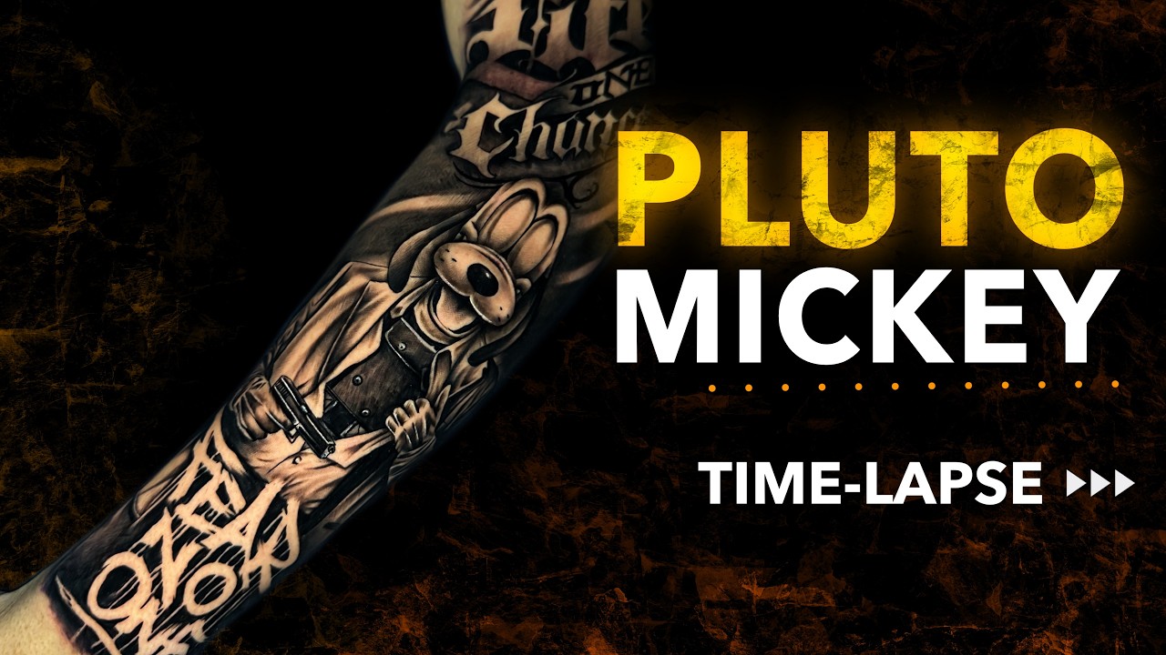 PLUTO MICKEY MOUSE TATTOO (TIME-LAPSE) - Fechamento de braço