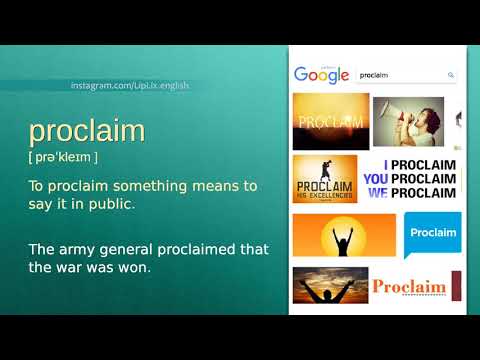 Proclaim : B2 level english vocabulary lesson, www.LipLix.com