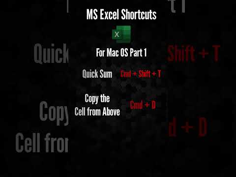 MS Excel Keyboard Shortcuts for Mac OS