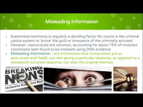 How Misleading Information Affects the Accuracy of Eyewitness Testimony (AO1 A LEVEL PSYCHOLOGY)