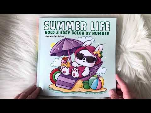 Summer Life Color By Number Coloring Book | Sachin Sachdeva | Flip through & Completed Pages