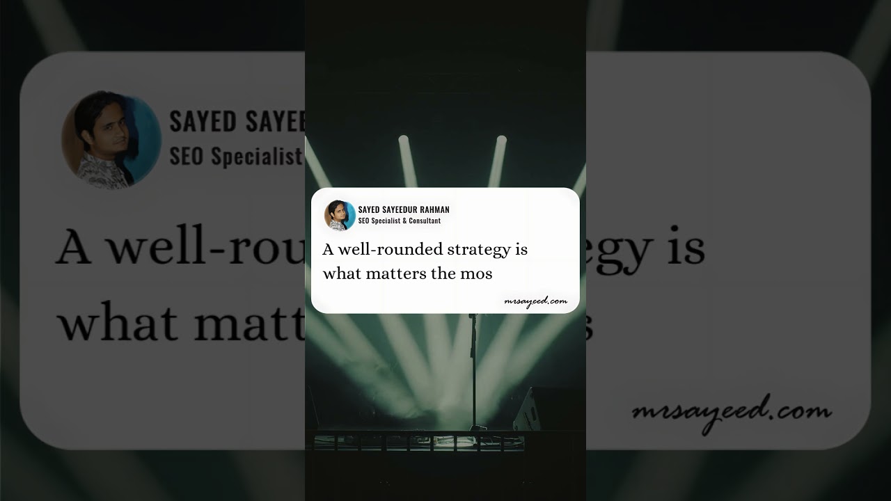 Relying only on keywords for ranking? #SEO #LongTermSuccess #Consistency | Sayed Sayeedur Rahman