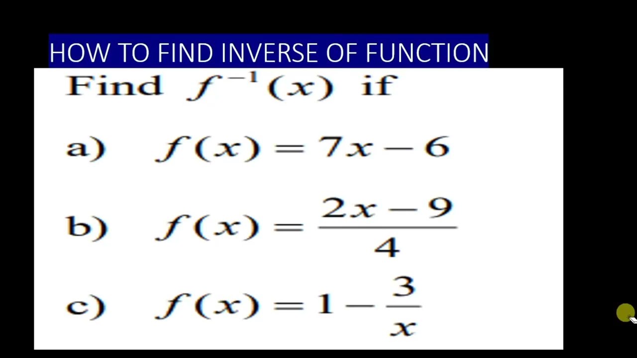 Mathematics for Freshmen Chapter 2  How to The Inverse of Functions