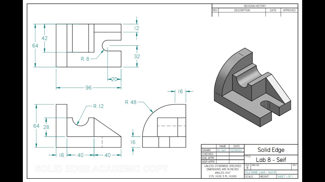 Learning Solid Edge: (Lab 8)