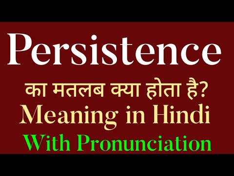 Persistence Meaning in Hindi | Persistence Meaning | Persistence ka matlab kya hota hai