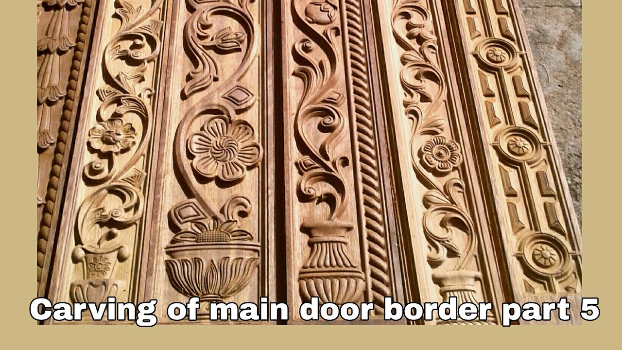 Carving of main door border design part 5| Latest main entrance door borders. vasamalai designs.