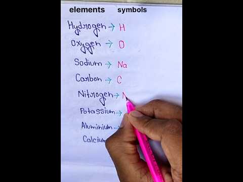 Elements / symbols // hydrogen - H / sodium - Na / potassium - k #education #learn #study #learning