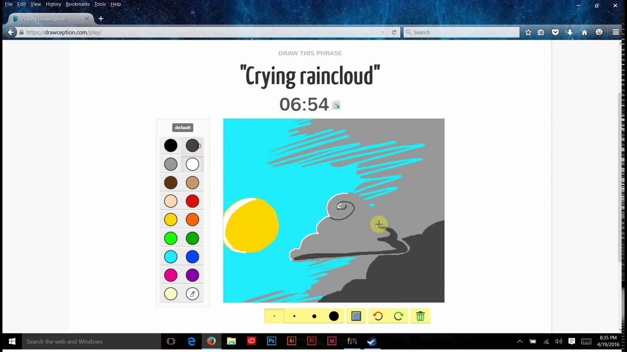 Drawception Crying Raincloud