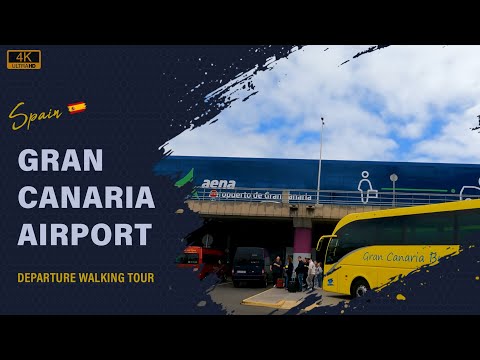 Gran Canaria Airport (LPA), Spain  -  Departure Walking Tour  [4K]