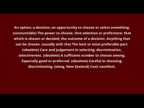 what is the meaning of choice