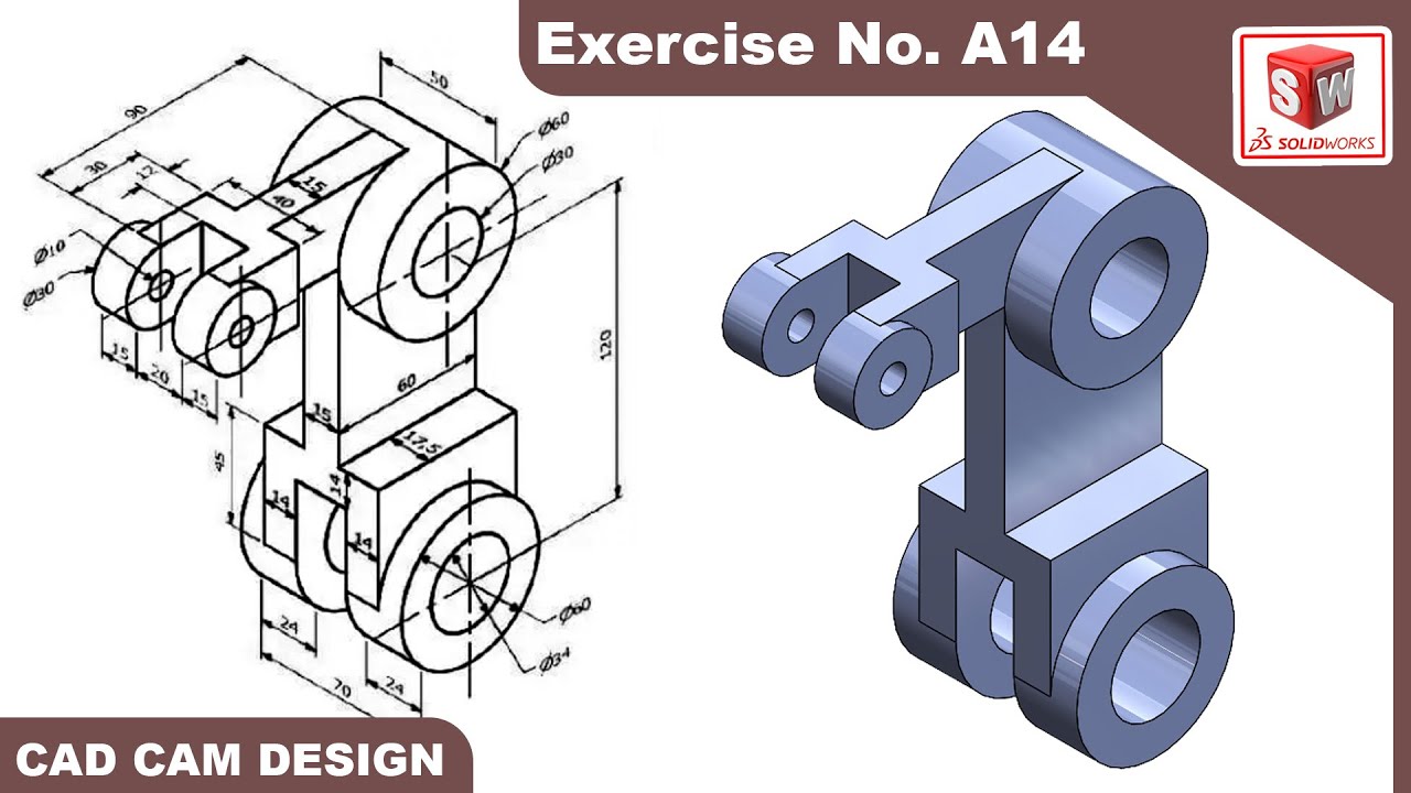 SolidWorks Tutorial for beginners Exercise A14