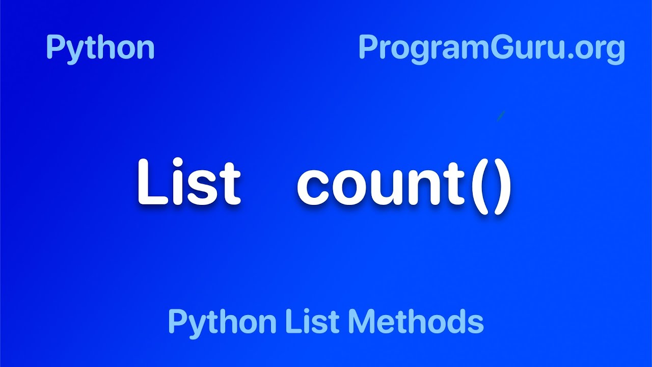 Python List count() Method - Syntax & Examples - Count number of occurrences of an item in list
