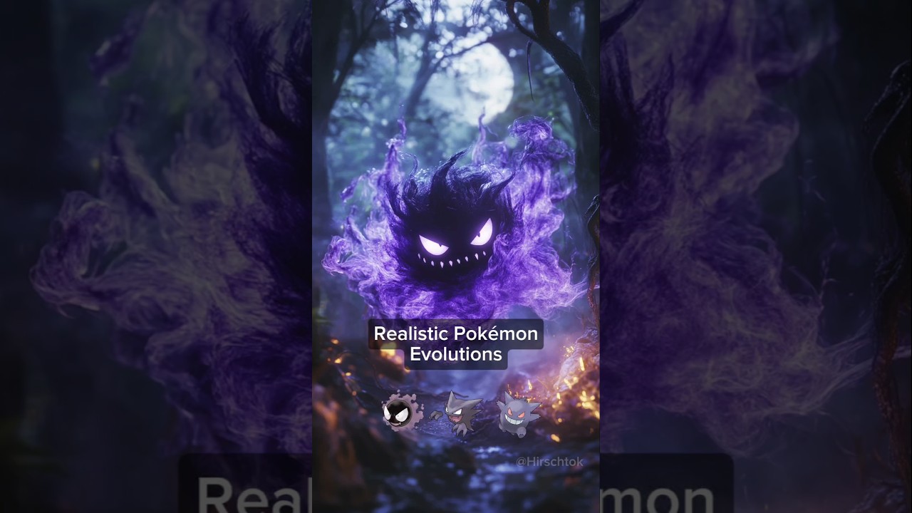 Realistic Pokémon Evolutions #pokemon #pokémon #evolution #real #gastly #duskull #nintendo #ai