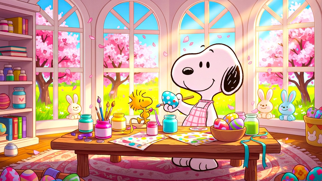 Snoopy Spring Art Studio 🌸 Cozy Lofi to Spark Creativity & Deep Focus 🎨 Relaxing Blossom Vibes 🎧