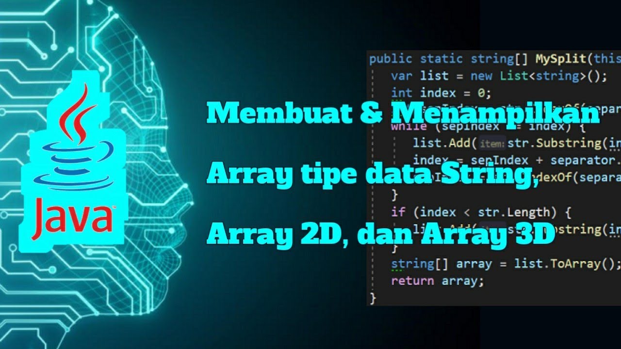 Membuat dan Menampilkan Array tipe data String, Array 2D & Array 3D.