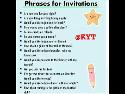 Phrases For Invitations - English Vocabulary