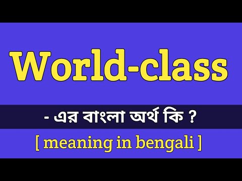 World class meaning in bengali || World-class এর বাংলা অর্থ কি
