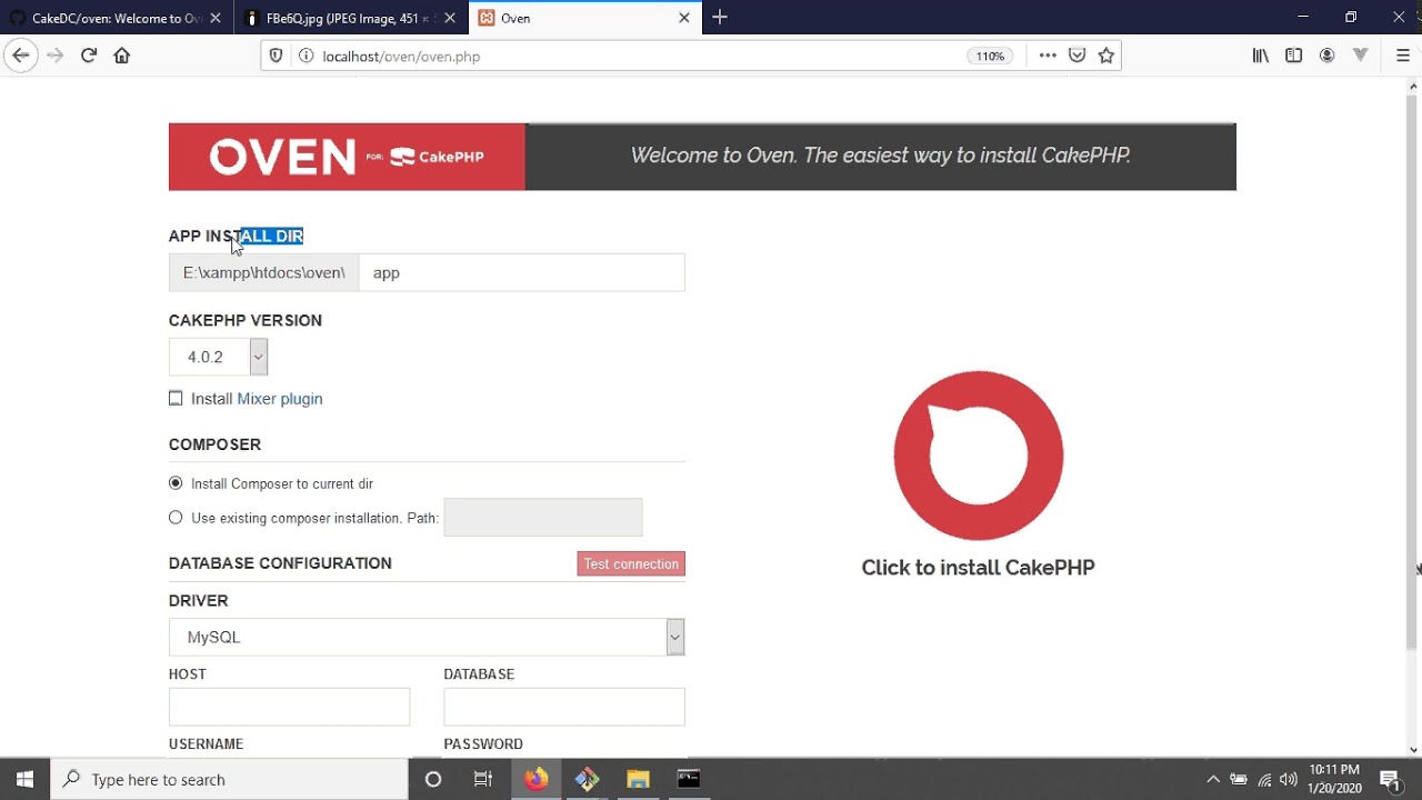 CakePHP 4 installation easy way using Oven (1).