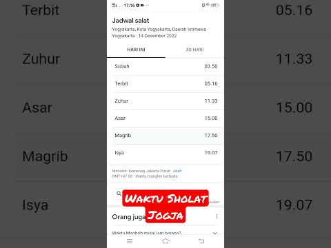 Waktu Sholat Jogja Hari Ini