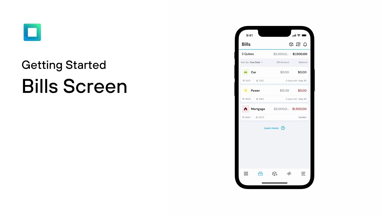 Getting Started - Bills Screen