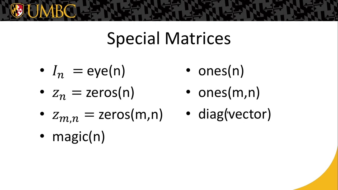 Matlab Tutorial 02 Vectors and Matrices